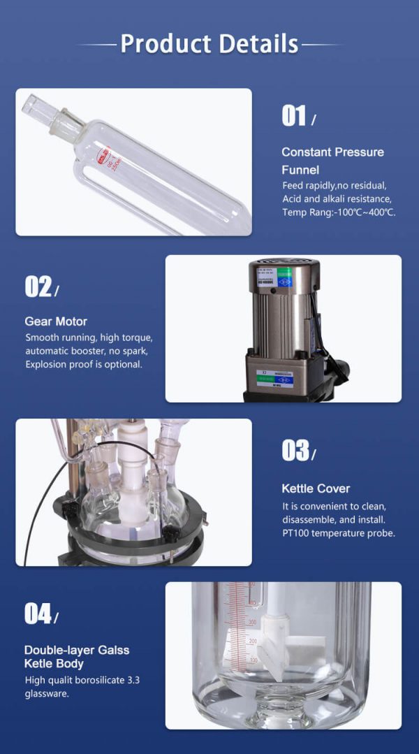 Double Jacketed Glass Reactor - ZZKD INSTRUMENTS